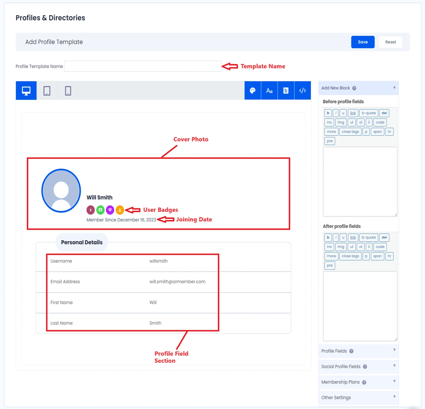 Member Profile Templates | ARMember